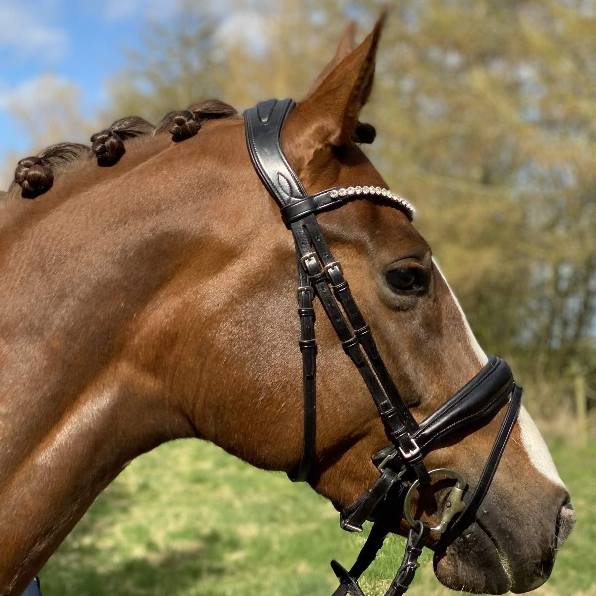 byWeber Trense "Madison" sort/sølv - Dressur og Allround Trenser - byWeber